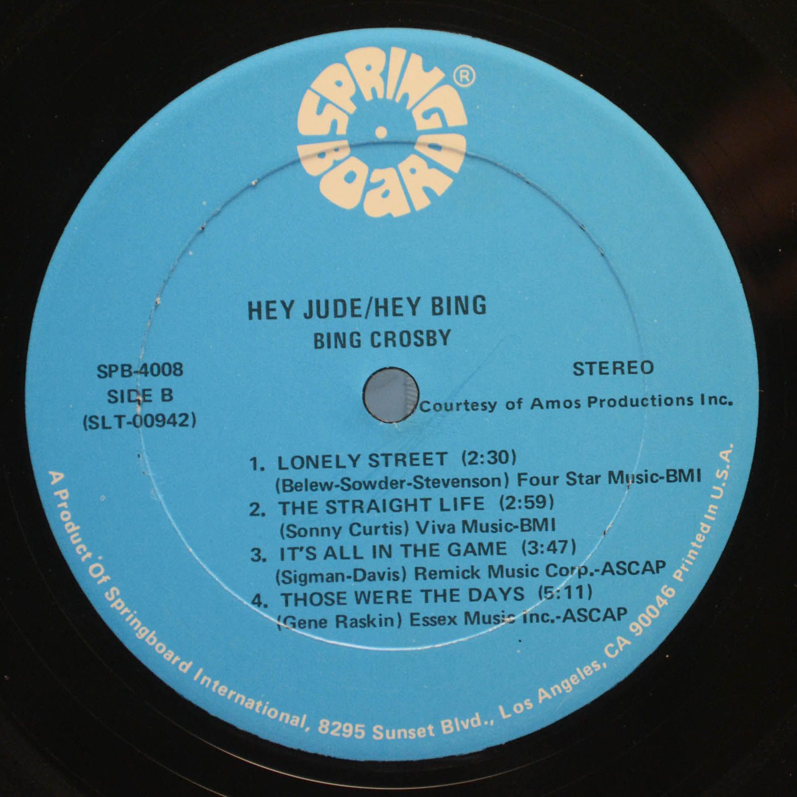 Bing Crosby With The Jimmy Bowen Orchestra And Chorus - Hey Jude / Hey ...